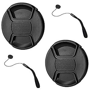 GAOAG 2 Pack 77mm Center Pinch Lens Cap for Nikon Canon Sony Compatible with Canon EF 24-105mm/EF 24-70mm f4L/EF 16-35mm f4L/EF 70-200mm f2.8L,Nikon AF-S Nikkor 24-70mm f2.8G ED/AF-S 16-35mm Lenses