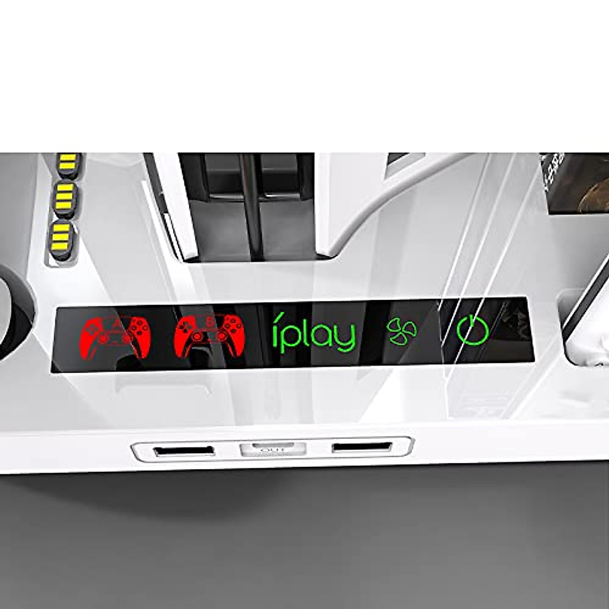 Cooling Fan Vertical Stand for Playstation 5 Console and Digital Edition, Controller Charging Station Dock for PS5 Dualsense Controller with Led Indicators and 15 Game Slots