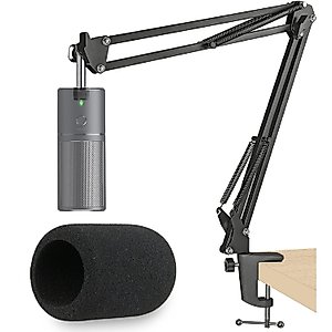Razer Seiren X Mic Boom Arm with Pop Filter, Suspension Boom Scissor Arm Stand with Foam Windscreen Cover for Razer Seiren X USB Streaming Microphone by SUNMON
