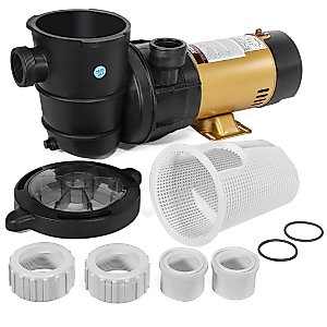 XtremepowerUS 1.5HP Variable 2-Speed Swimming Pool Pump High Flow Above-Ground Swimming Pump Strainer w/ Slip on Fitting