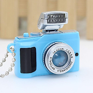 Mini Camera LED Keychain Key Ring Toy with Flashlight Sound Bag Phone Pendant,Perfect Child Intellectual Toy Gift Set Black