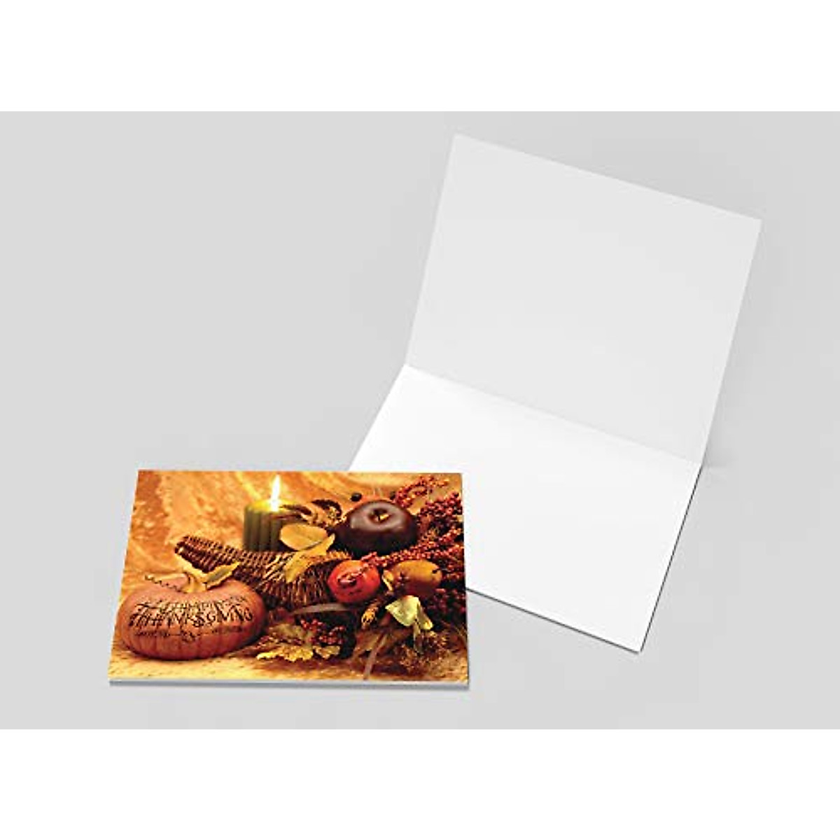 Note Card Cafe Thanksgiving Greeting Cards with Kraft Envelopes | 24 Pack | Thanksgiving Centerpiece Design | Blank Inside, Glossy Finish | Winter, Fall, Autumn, Holiday