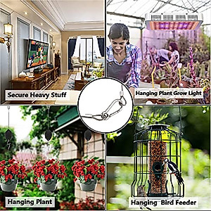 Safety Cable Lock, Stainless Steel Cable with Loops Heavy Duty Bike Lock Hook Flexible Security Steel Cable Wire Lock and Chain for Luggage Hanging Light Plant Pictures