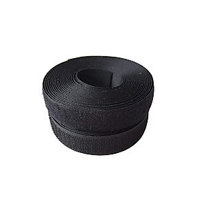 1 inches Width (25mm) 5 Yards Sew on Hook and Loop Strips,Interlocking Tape, Hook & Loop Tape for Clothing Sewing Crafts and DIY Projects Black Colour