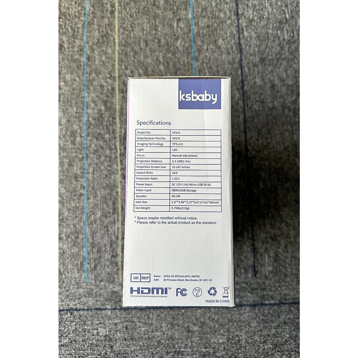 Mini Projector Home Theater Portable Upgrade 1080P Supported, Phone Can Connect to Movie Wirelessly, Compatible with Smartphone/ Tablet/ Laptop/ TV Stick/ USB Drive, mint green (VF270GW)