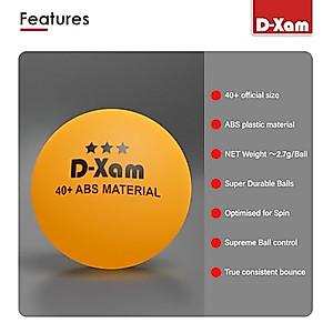 15 Pack | 3 Star Ping Pong Balls Orange (Size 40+) Table Tennis Ball Set | High-Performance Durable ABS Training Balls for Indoor/Outdoor Racket Games, Competitions
