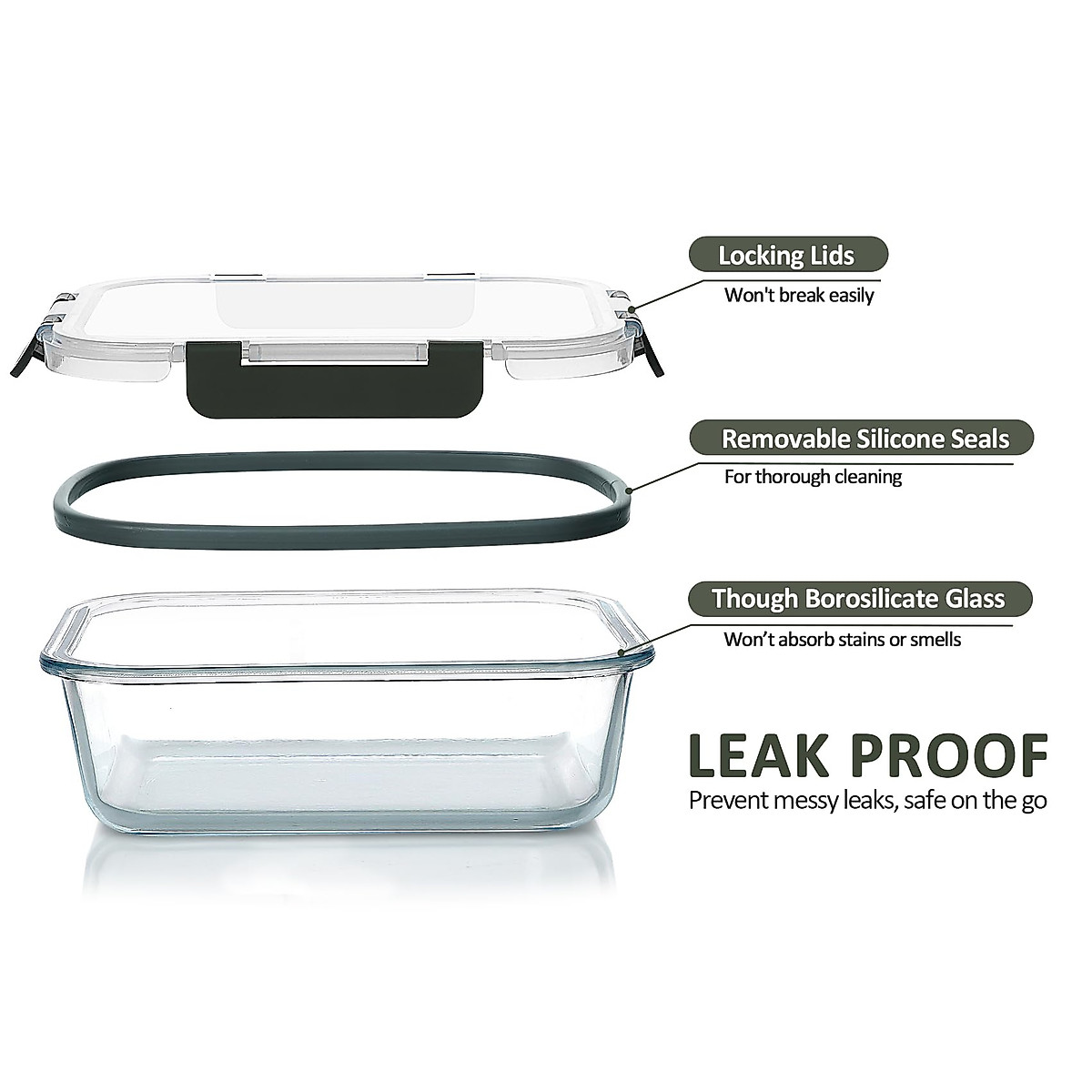 M MCIRCO 24-Piece Glass Food Storage Containers with Upgraded Snap Locking Lids,Glass Meal Prep Containers Set - Airtight Lunch Containers, Microwave, Oven, Freezer and Dishwasher