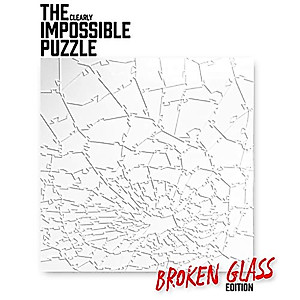 Broken Glass Puzzle - Clear Puzzle - Unique Clearly Impossible Puzzle - Difficult and Fun! - 161 Pieces 10 x 10''