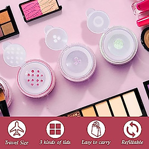 RAYNAG 6 Pieces Mini Empty Loose Powder Bottle Travel Cosmetic Glitter Powder Eye Shadow Powder Box with Sifter and Lids (3 Style)