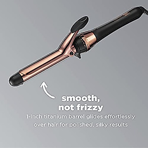 INFINITIPRO BY CONAIR Rose Gold Titanium 1-Inch Curling Iron, 1-inch barrel produces classic curls – for use on short, medium, and long hair
