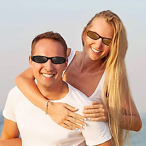 Frienda 3 Pairs Retro Vintage Rectangle Sunglasses 80s Style Narrow Chunky Plastic Frame Sunglasses Small Slim Glasses for Women and Men Costume Cosplay