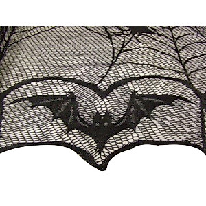 Awtlife Halloween Lace Tablecloth Bat Spider Web For Halloween Party Decor 48"x96"