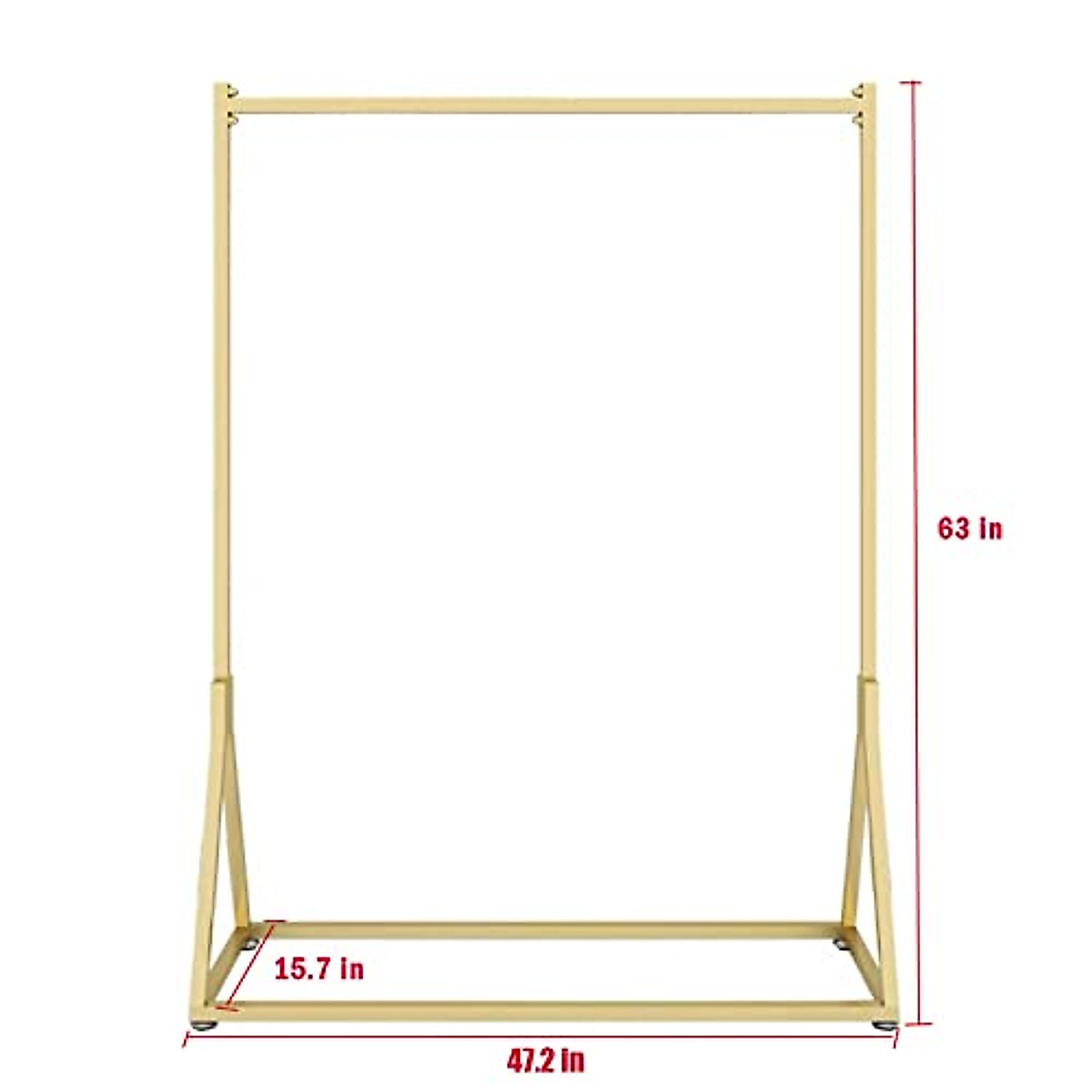 MDEPYCO Simple Fashion Rolling Garment Rack with Wheels,Commercial Grade Heavy Duty Metal Clothing Racks,Entryway Organizer Storage Shoes Bags Clothes Shelf (Gold Square Tube,47.2" L)