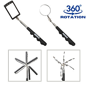 NEIKO 20736A (6) Piece Set, Magnetic Tool & Telescoping Mirror Set, Adjustable Telescoping Magnetic Pickup Tool, Flashlight 15lb Retriever Tool, 360 Swivel, Magnet Mirror, Magnetic Tools for Mechanic