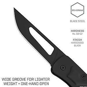 SOG Folding Knife Small Knife – Centi II EDC Pocket Knife for Men Women w/ 2.1 Inch Small Knife Blades EDC Keychain Knife Set (CE1012-CP), Black