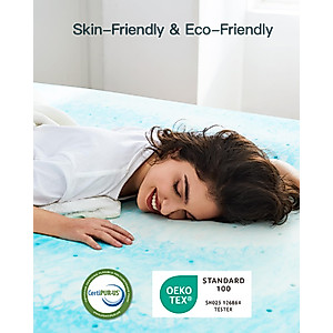 PERLECARE 3 Inch King Memory Foam Mattress Topper, Cooling Gel Infused Mattress Pad, Ventilated Bed Topper for Pressure Relief Back Pain, CertiPUR-US Certified