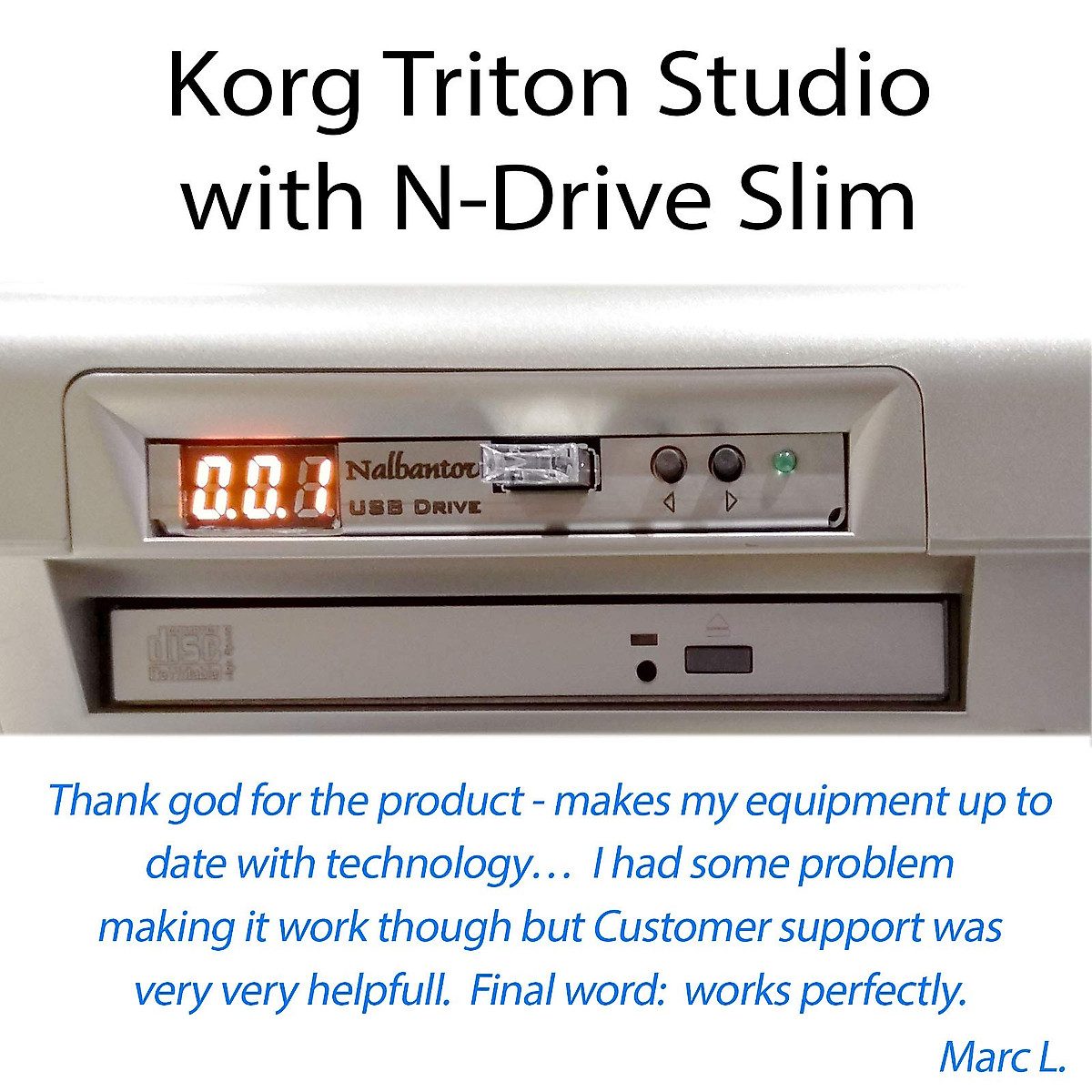 Floppy Disk USB Emulator Nalbantov N-Drive Slim for Korg Triton Studio Version ONLY (different emulator available for Classic,Pro, ProX, Rack versions)