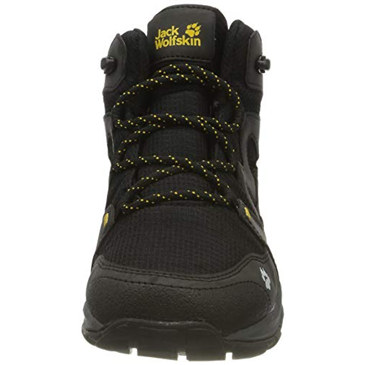 Jack Wolfskin MTN Attack 3 Texapore Mid K Hiking Boot, Black/Burly Yellow Xt, 11 US Unisex Big Kid