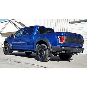 RokBlokz Mud Flaps for 2017-2020 Ford Raptor - Set of 4 - Multiple Colors Available - Mud Guards are Custom Cut and Fit - Includes All Mounting Hardware (Black with Black Logo)