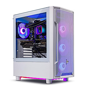 Skytech Gaming Archangel Gaming PC, Ryzen 7 5700X 3.4 GHz, RTX 4060, 1TB NVME, 16GB DDR4 RAM 3200, 600W Gold PSU Wi-Fi, Win 11 Home, RGB-Keyboard and RGB-Mouse Included