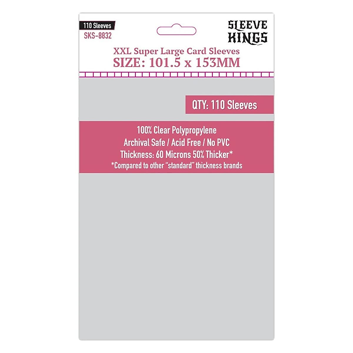 Premium Card Sleeves - XXL Super Large (101.5mm x 153mm) 110 Sleeves per Pack