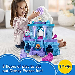 Disney Frozen Toddler Playset Little People Elsa’S Enchanted Lights Palace With Anna & Elsa Figures For Ages 18+ Months