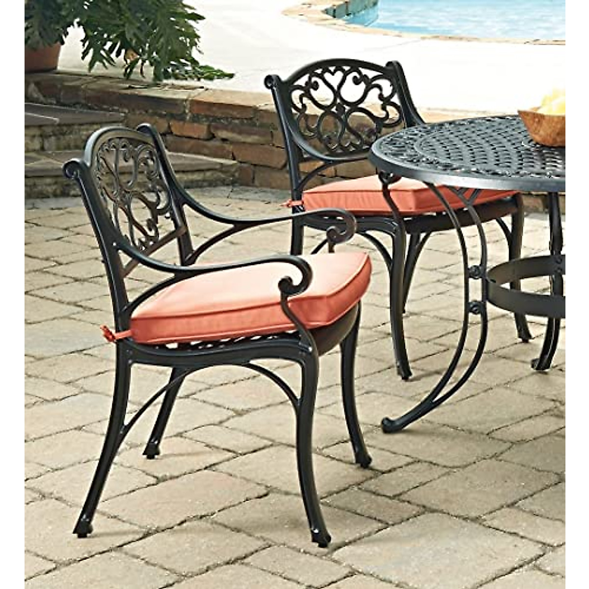 Homestyles 6654-80 Outdoor Chair Pair, Black