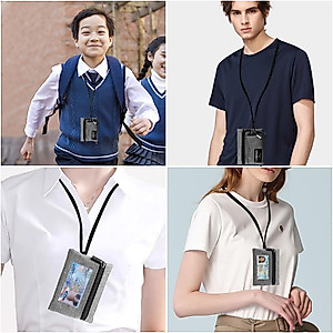 T.CONTACT Lanyard Pouch Coin Purse Wallets Hoodswop Id Holder Keychain Zip Id Case Card Holder Wallet for Men Women Boys Girl Men Change Purses Mens Coin Pouch (Gray, 1.0)