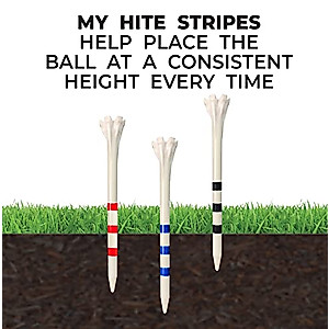 Champ 3-1/4" My Hite FLYtee White/Blue Stripe Golf Tee, 100 Count