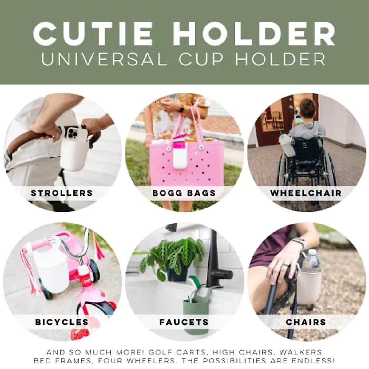Ryan & Rose Cutie Holder Universal Stroller Cup Holder (Ivy)