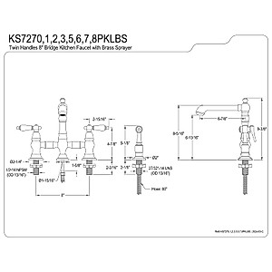 Kingston Brass KS7277PKLBS Duchess Bridge Kitchen Faucet, Brushed Brass 13.88 x 6.88 x 8.31