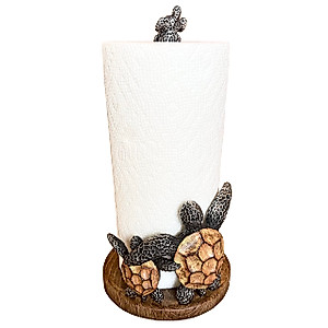 Sea Turtle Love Decorative Paper Towel Holder - Nautical Ocean Beach Coastal Decor - Turtle Hugs