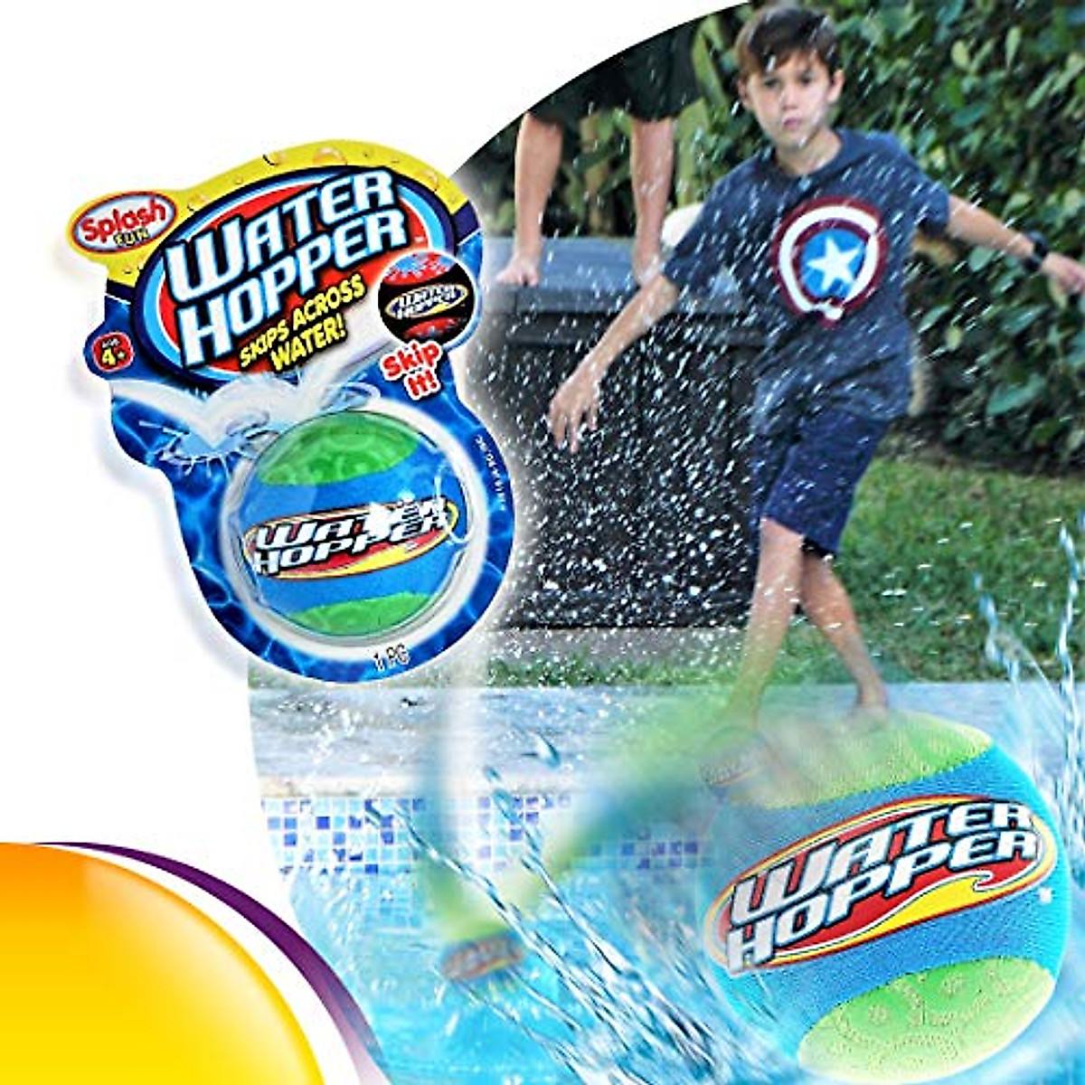 JA-RU Water Hopper Ball Toy Pack (3 Pack Assorted) Bouncing Water Skip Ball. Water Balls for Pool and for Beach Game. Squishy Skipper Water Bouncy Balls for Kids and Adults. Plus Sticker 880-3s