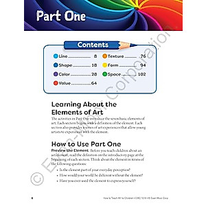 How to Teach Art to Children, Grades 1-6, Learn and Use Elements of Art, Line, Shape, Color, Value, Texture, Form, & Space. Downloadable PDFs of Fine ... Edition, Reproducible. (Art Resources)