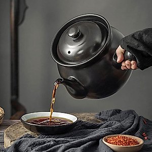 GANAZONO Casserole stew Pot Chinese Medicine Pot teapot with Infuser Casserole Pot nonstick Ceramic tagine Pot steam stew Pot Ceramic Moroccan tagine Pot Ghibli with Cover Ceramics Bean Pot