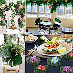 84FT Artificial Vines with Leaves Fake Ivy Foliage Flowers Hanging Garland 12PCS Individual Strands Plus 12PCS Faux Monstera Tropical Palm Leaves,Home Party Wall Garden Wedding Decors Indoor Outdoor