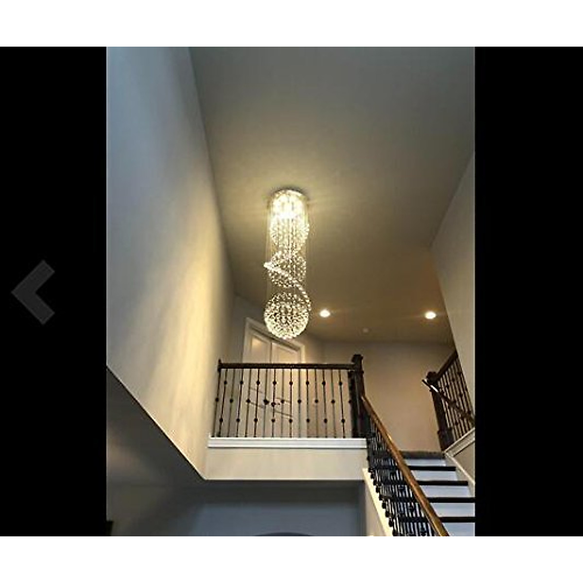 Crystal Chandeliers Modern Spectacular Spiral Sphere Raindrop Chandelier K9 Crystal Ceiling Light Fixture for Living Room Hotel Hallway Foyer EntryWay Staircase Chandelier Romantic Deco 20 Inch X 71 Inch of CRYSTOP