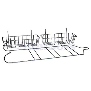 Plumboss E2050 Shower Caddy Over Shower Head Basket Shelf with Hooks for Hanging Sponge and Razor,Shampoo Holder Organizer Stainless Steel Chrome