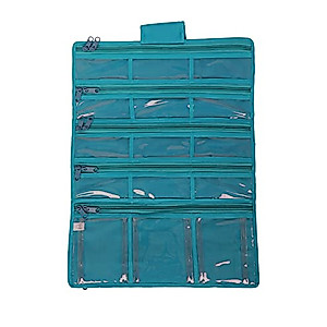 Yazzii Sewing Machine Feet Organizer Bag - Sewing Supply Organizer - Sewing Accessories Organizer with Pockets Aqua