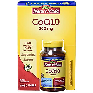 Nature Made CoQ10, Softgels Helps Supports Heart Function & Cellular Energy Production, Unflavored, 200 mg, 140 Count