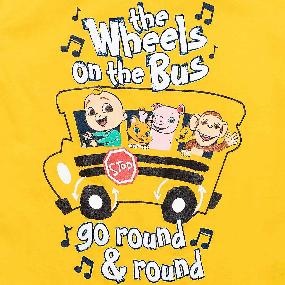 CoComelon JJ Toddler Boys T-Shirt French Terry Shorts Set Yellow/Blue 2T