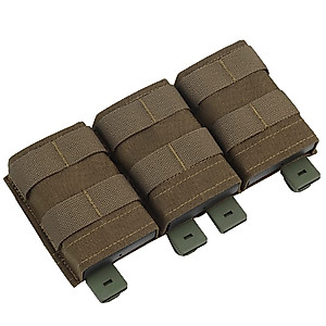 Triple Molle Mag Pouch 5.56 Tactical Open Top M4 M16 Magazine Holder Carrier with Quick Release Magazine Pouch Insert RG