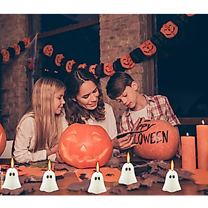 3 pcs Halloween Ghost Candles White Skeleton Novelty Candles Horror and Novelty Decor, Home Decorative Themed Candles Halloween Spooky Weird Candles for Halloween, Scary Party (Ghost Candle)