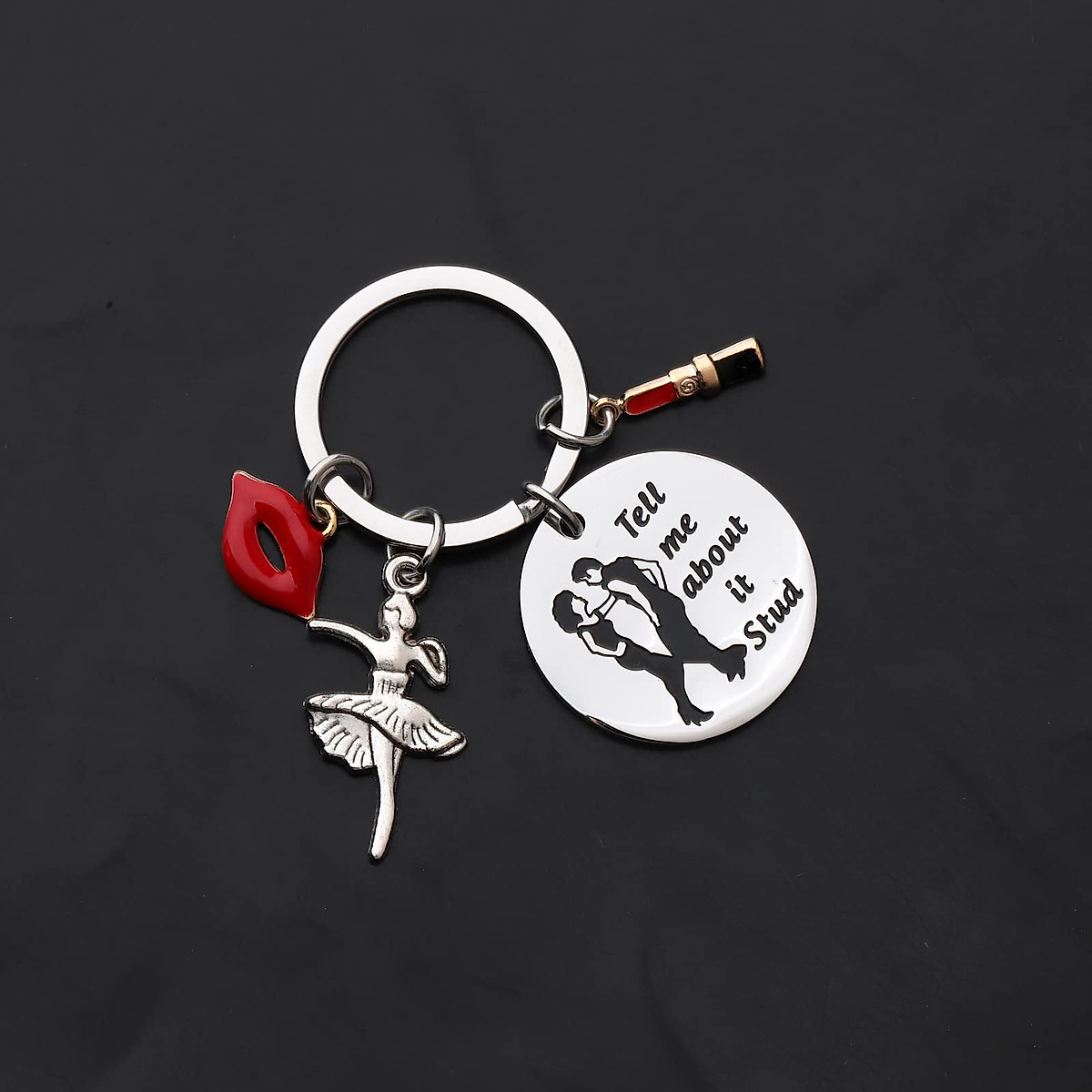 BLEOUK Greese Musical Inspired Keychain Movie Fans Gift Theater Gifts Gift For Her Tell Me About It Stud (Tell me about it Stud)