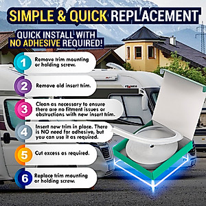 LATCH.IT RV Trim Molding Insert 7/8" (White) | 100’ RV Trim Molding Exterior | UV-Resistant Vinyl RV Corner Molding | Durable RV Molding Insert | Protect RV Exterior w/Vinyl RV Trim