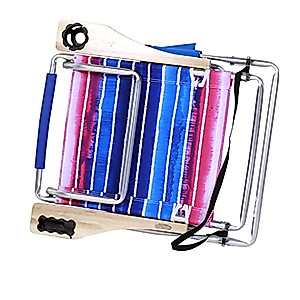 Deluxe 5 Reclining Positions Lay Flat Beach Chair for Adults with Drink Holder, Aluminum Lightweight Folding for Low Sand Chairs, 250 lb Load Capacity