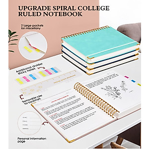 Spiral Notebook Journal 8.5” x 11”, 300 Pages Hardcover Leather Lined Journals for Women Men, A4 Large College Ruled Notebooks with 100 GSM Thick Paper, Spiral Journal for Writing Work School, Pink