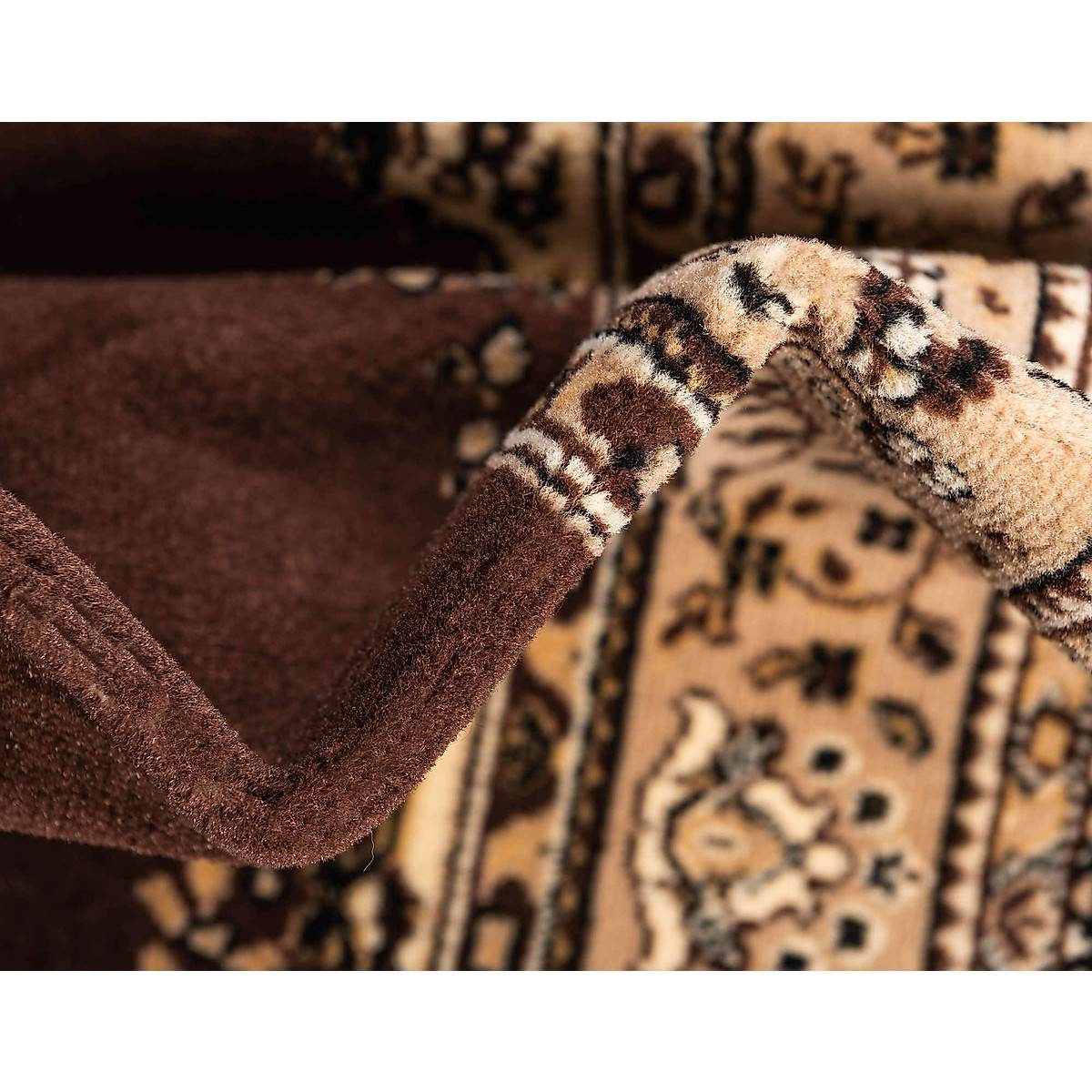 Unique Loom Reza Collection Traditional Persian Style Area Rug, 9 x 12 ft, Brown/Ivory