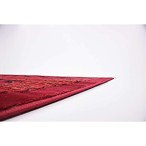 Unique Loom Tekke Collection Over-Dyed Saturated Traditional Torkaman Area Rug, 9 x 12 ft, Red/Black