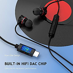 ACAGET USB C Headphones, DAC Bass HiFi Setero Earbuds for Samsung S22 Ultra Wired Noise Cancelling Earphones with Mic in-Ear Type C Headphone for Galaxy S23 S21 S20 FE A53 OnePlus 10 Pro 9 Pixel 7 6A